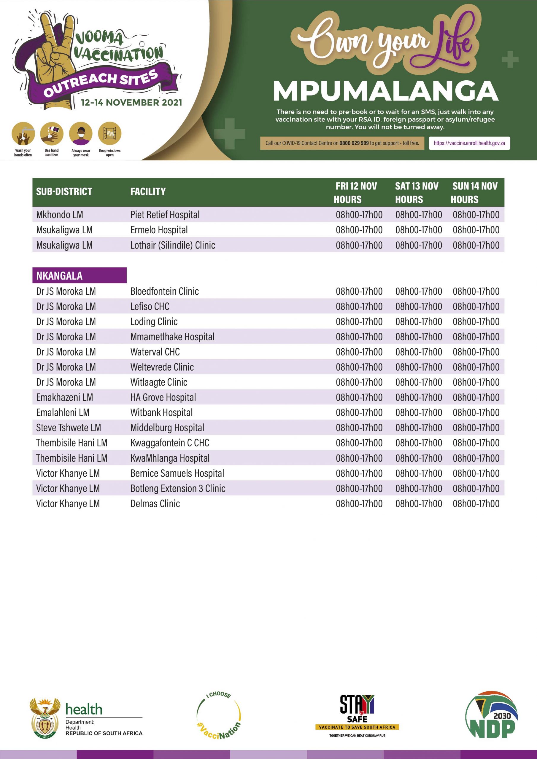 Vooma Vaccination: Here's where to get your Covid-19 shot in Mpumalanga ...